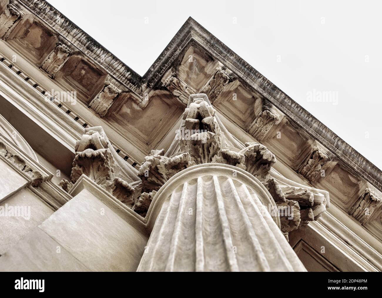 Column and building details of a historical architectural building ...