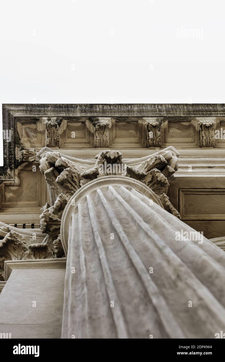 Column and building details of a historical architectural building ...