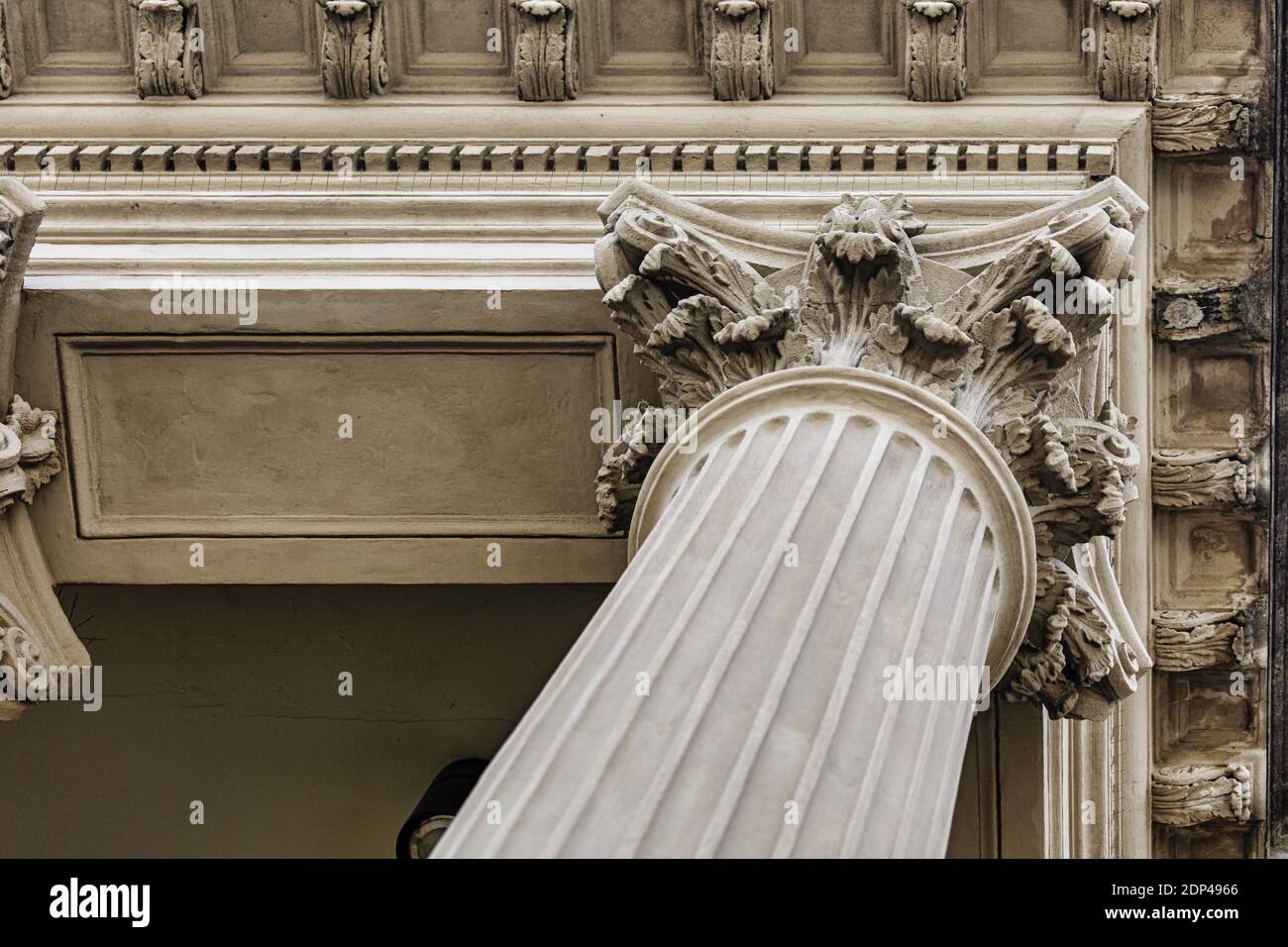 Column and building details of a historical architectural building ...