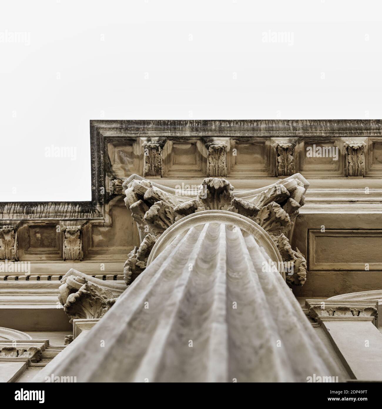 Column and building details of a historical architectural building ...
