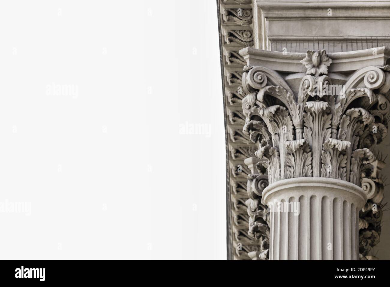 Column and building details of a historical architectural building ...