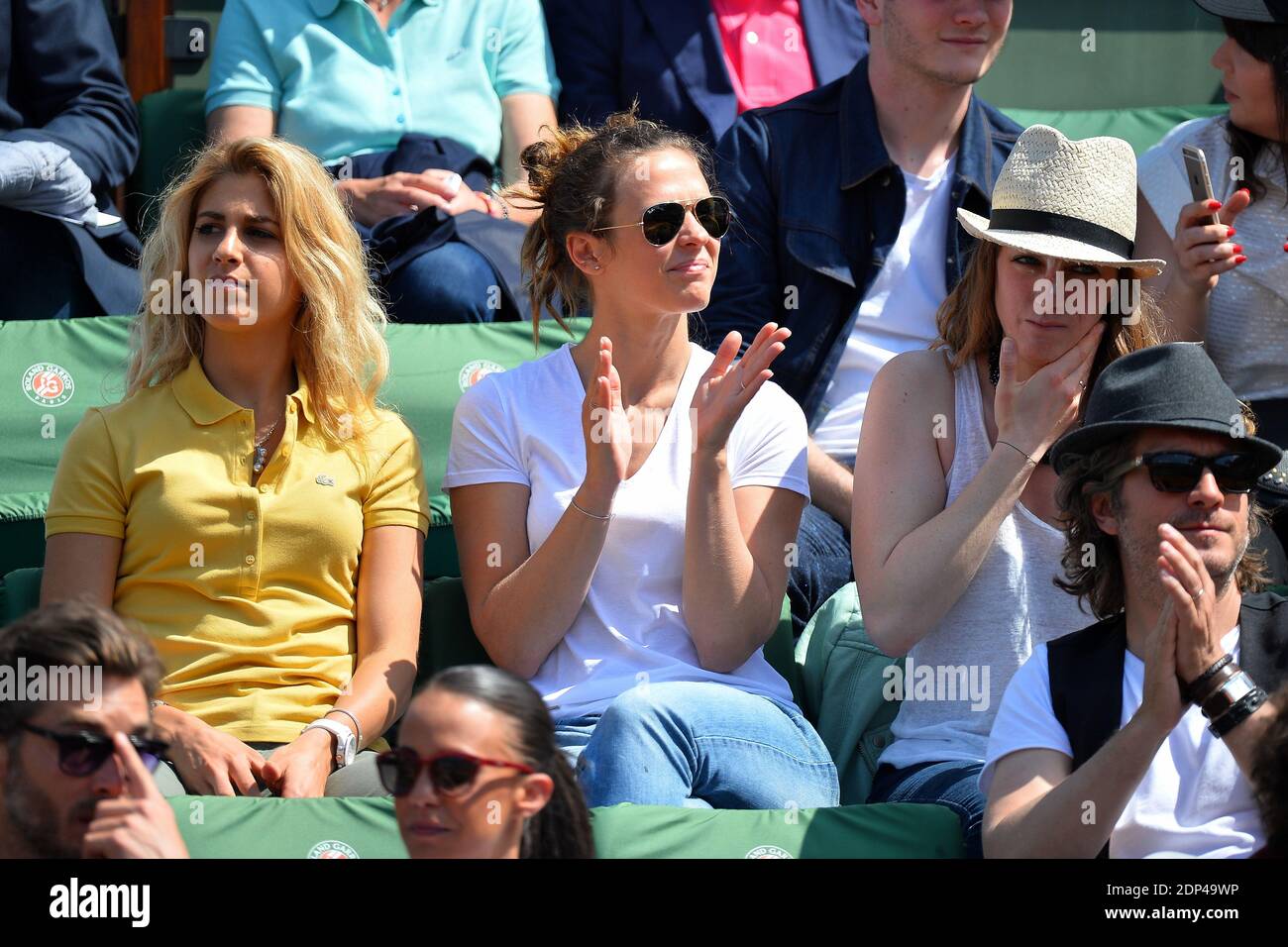 Lorie Pester and Joyy attending the 2015 French Tennis Open at Stadium ...