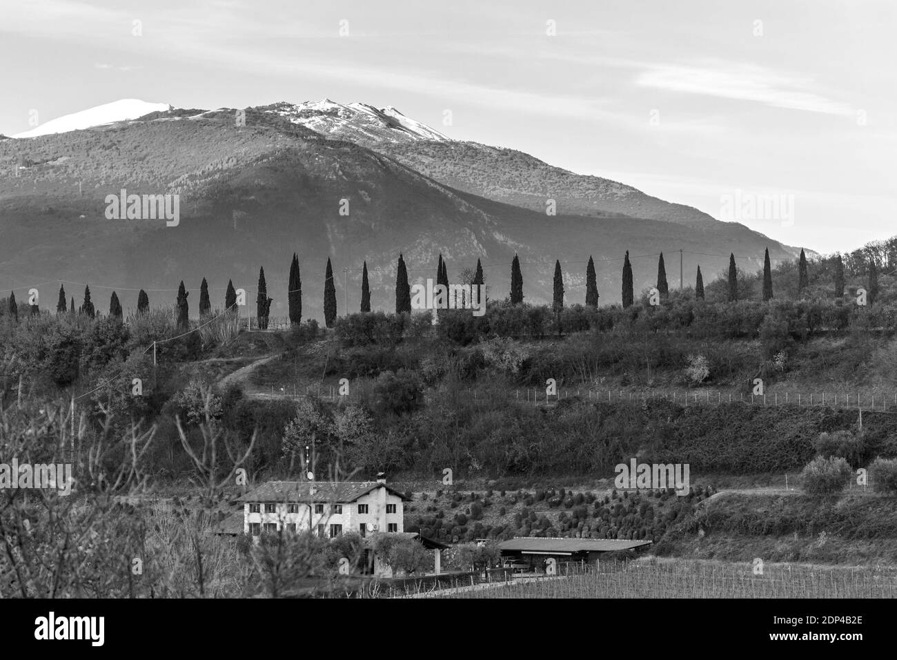 View hills blue sky Black and White Stock Photos & Images - Alamy