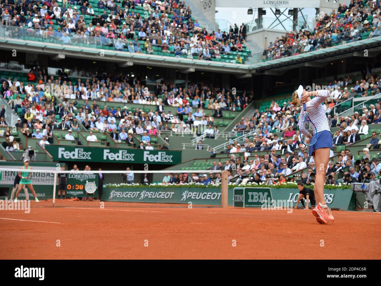 Maria Sharapova during the First round of the 2015 French Tennis Open ...