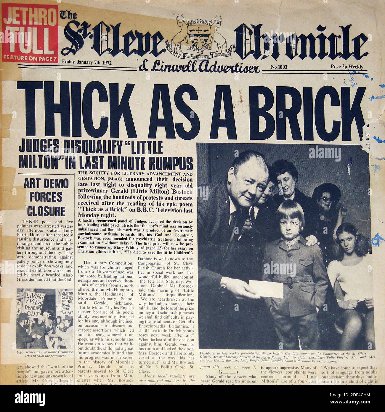 JETHRO TULL THICK AS A BRICK ORIGINAL NEWSPAPER COVER Germany - Vintage ...