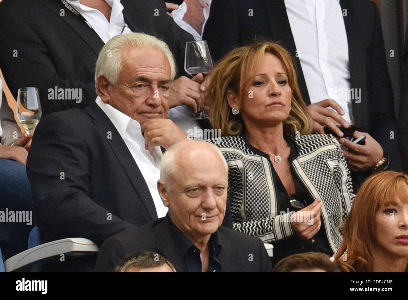 Dominique Strauss Kahn and Myriam L'Aouffir attend the French Cup Final ...