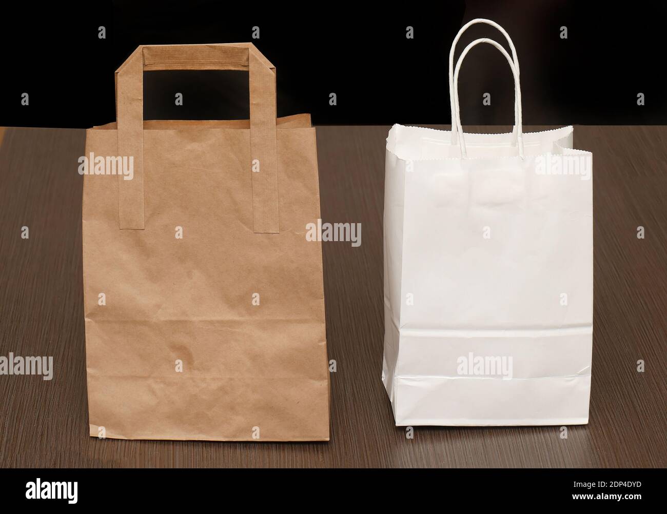 Clean paper bags without any text with blank space you can use to put ...
