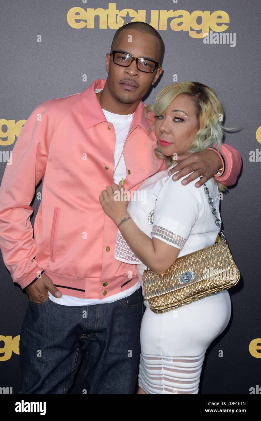 T.I. and Tameka Cottle attend the Los Angeles premiere of Entourage at ...