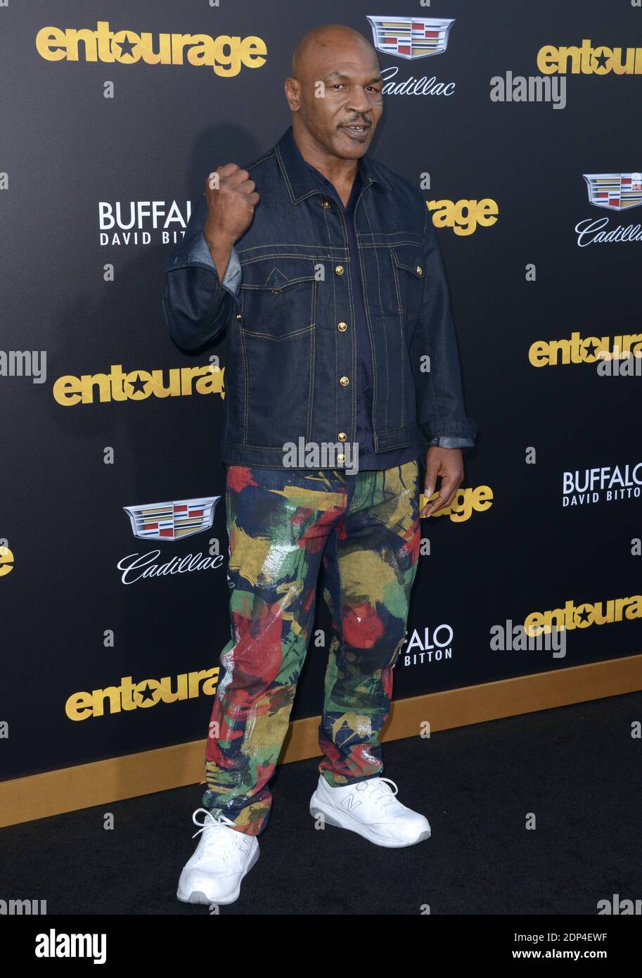 Mike Tyson attends the Los Angeles premiere of Entourage at Regency ...