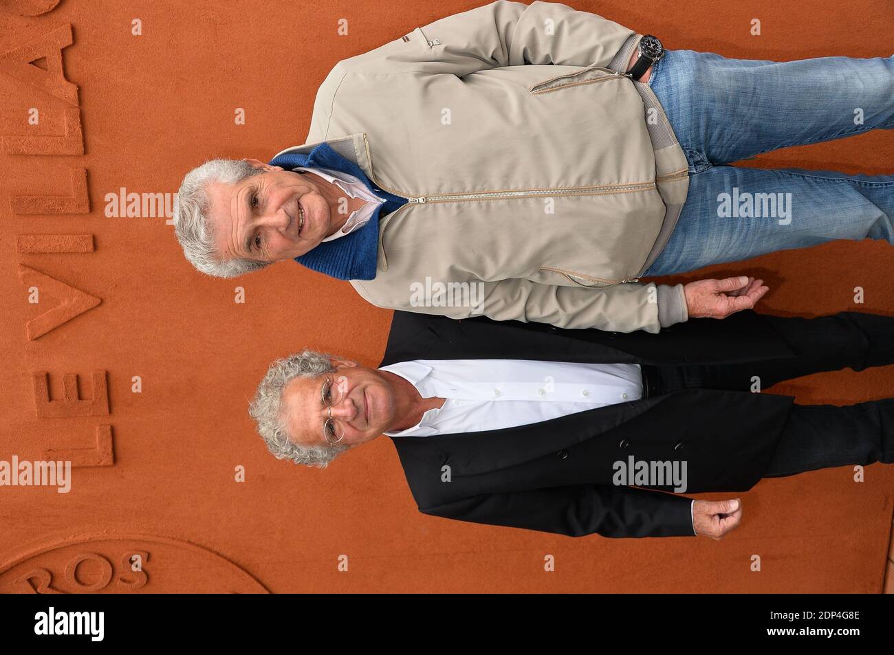 Laurent Dassault, Claude Lelouch posing at the Village during French ...