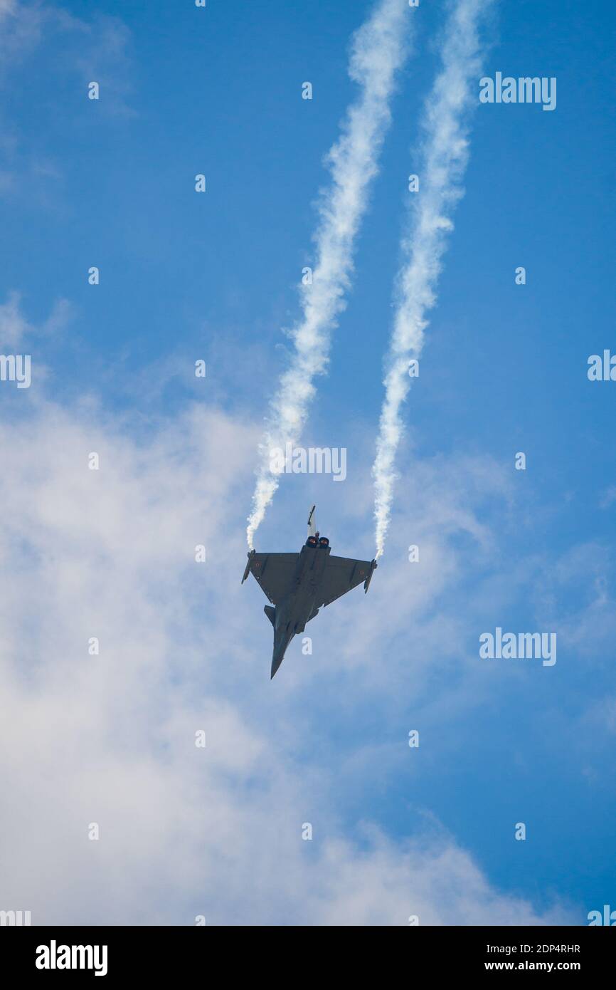 Dassault Rafale fighter aircraft flight demonstration during the 51st ...