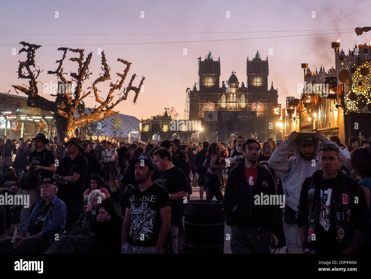 Heavy metal fans participe to the biggest Hellfest heavy metal and hard ...