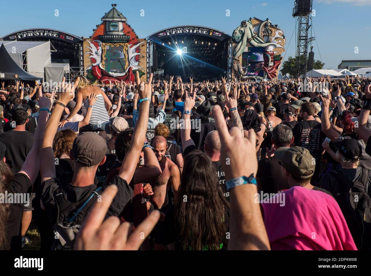 Heavy metal fans participe to the biggest Hellfest heavy metal and hard ...