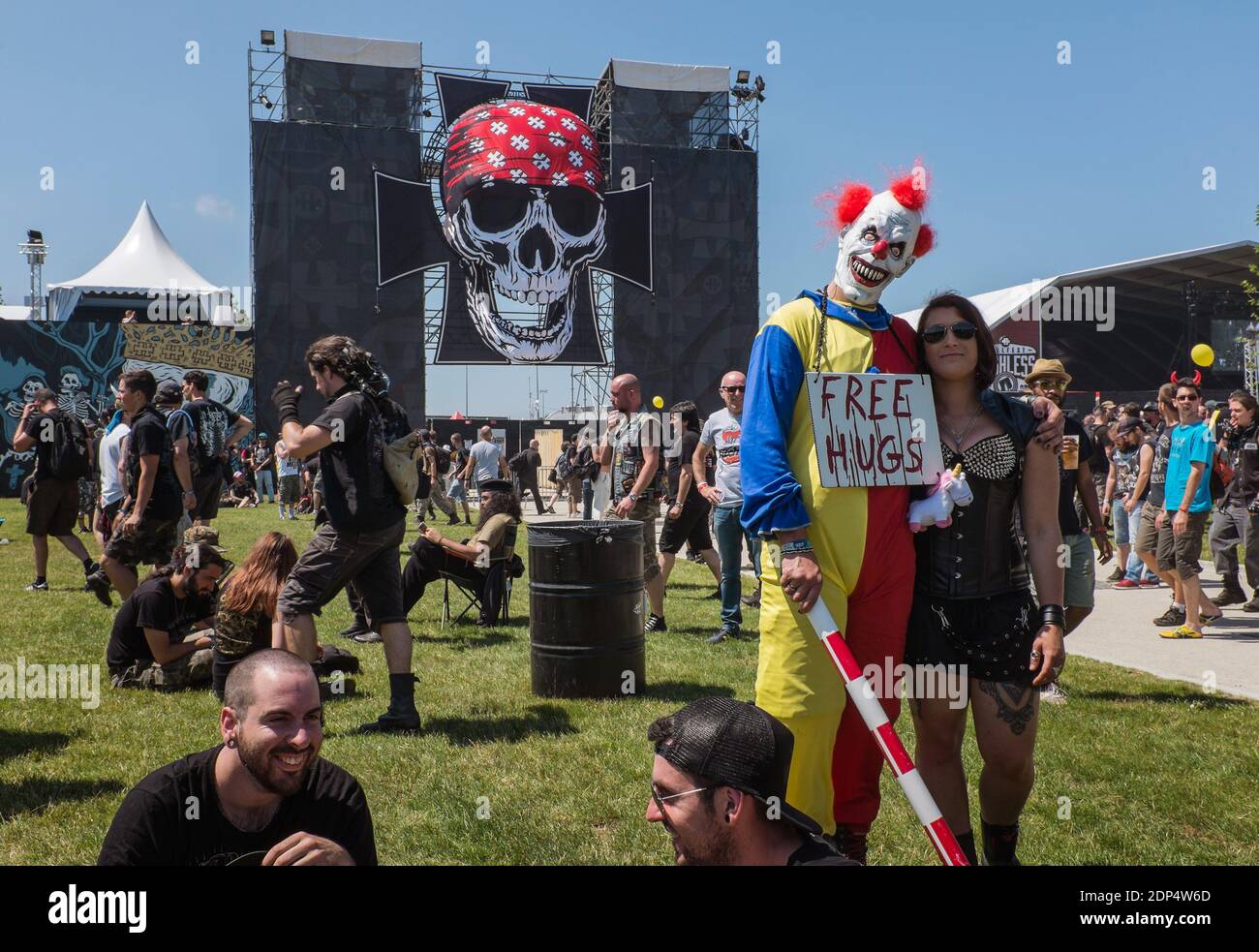 Heavy metal fans participe to the biggest Hellfest heavy metal and hard ...