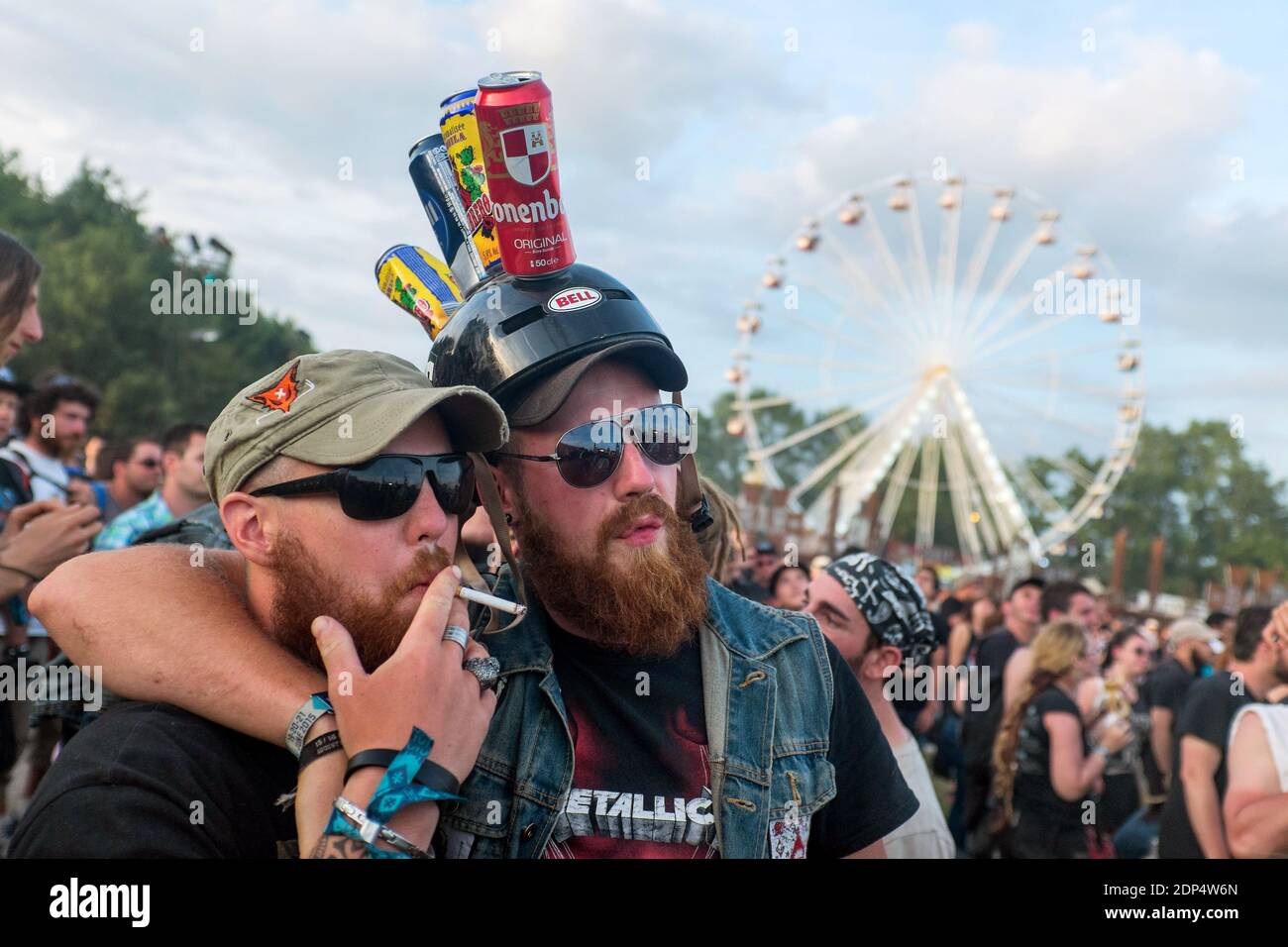 Heavy metal fans participe to the biggest Hellfest heavy metal and hard ...