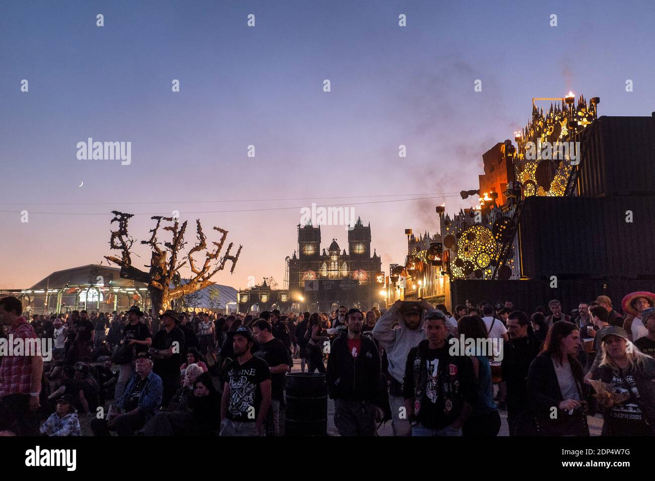 Heavy metal fans participe to the biggest Hellfest heavy metal and hard ...