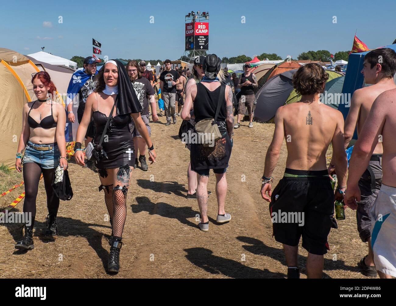 Heavy metal fans participe to the biggest Hellfest heavy metal and hard ...