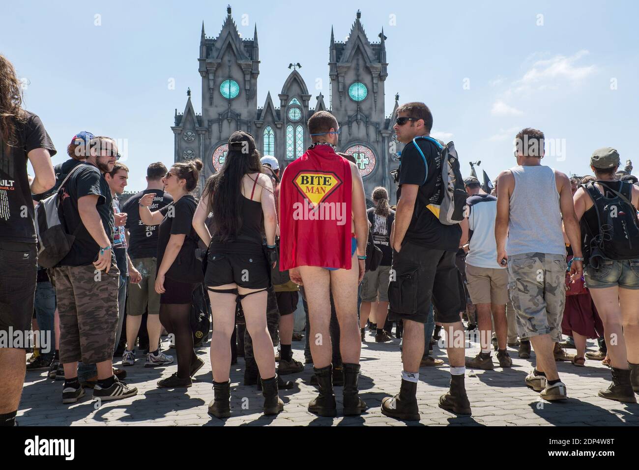 Heavy metal fans participe to the biggest Hellfest heavy metal and hard ...
