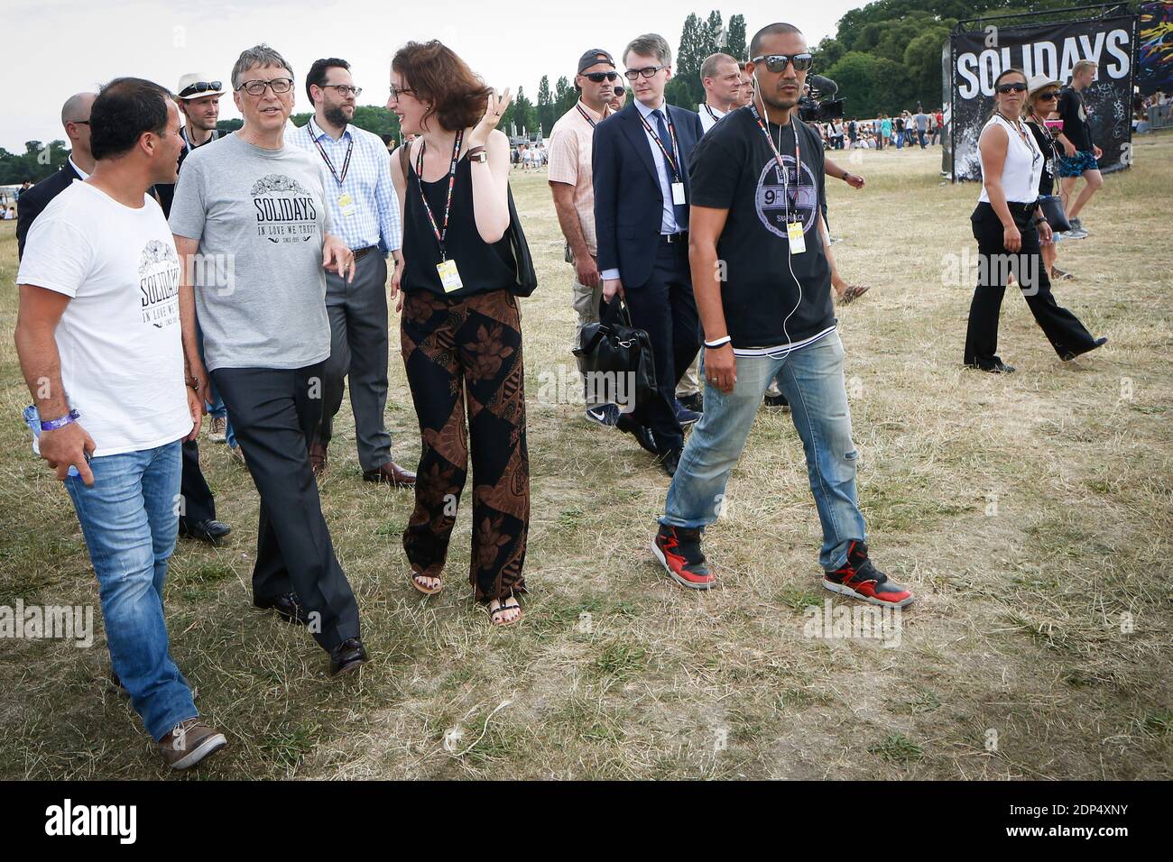 Bill Gates and Luc Barruet attending the Opening of the Solidays Music ...
