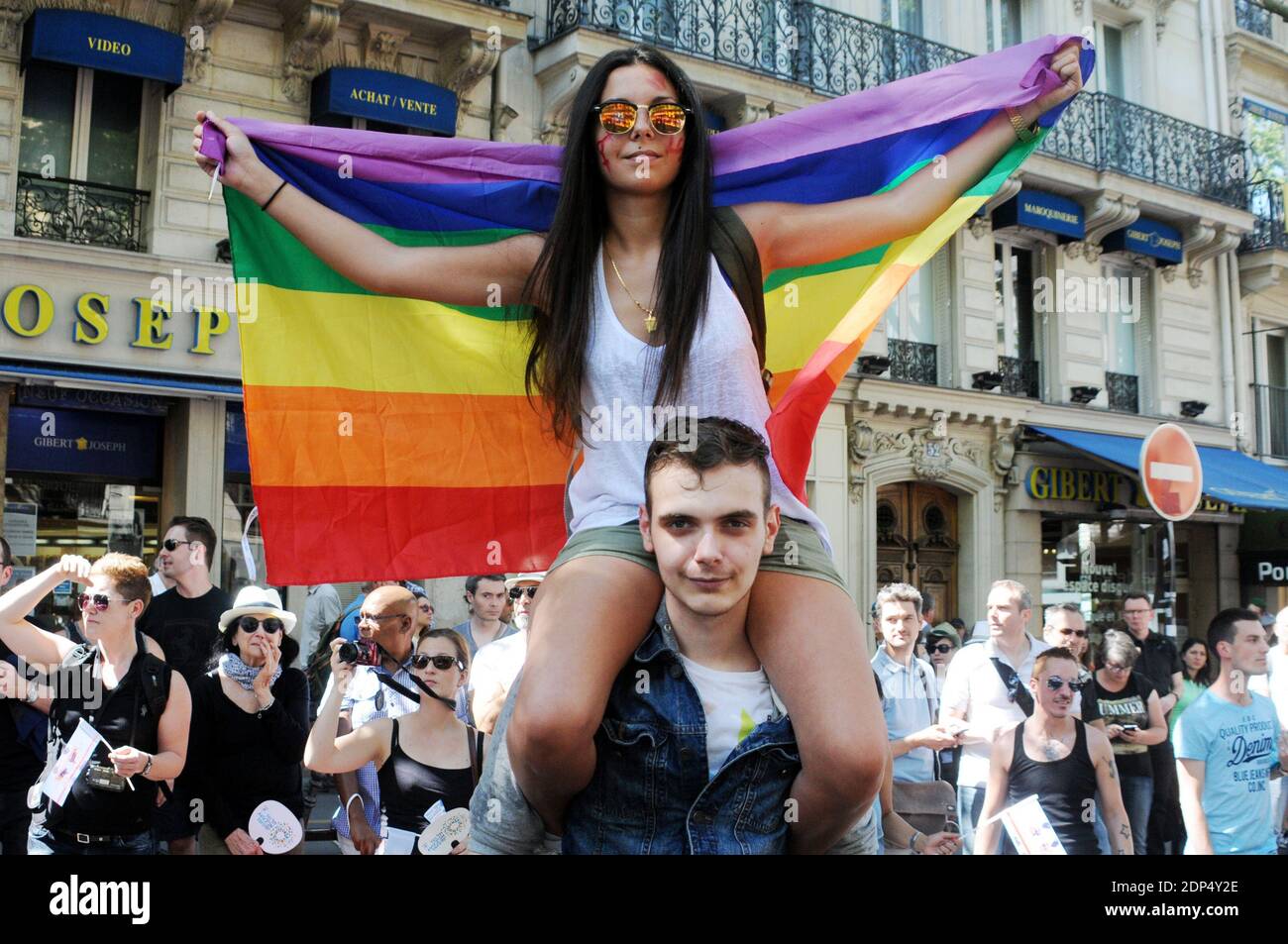 French People take part in the annual Gay Pride parade in Paris, France ...