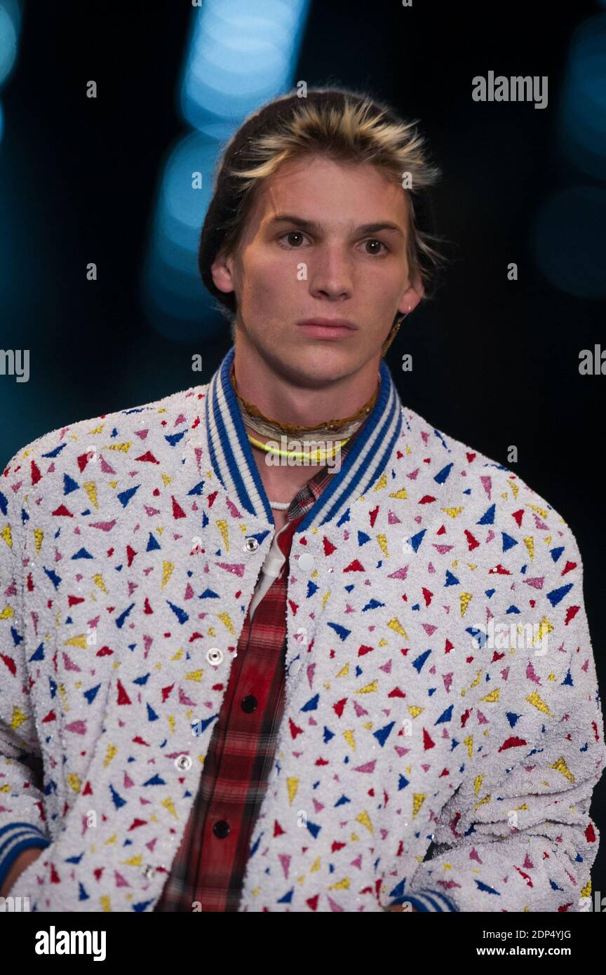 A model displays a creation for Yves Saint-Laurent Spring - Summer 2016 ...