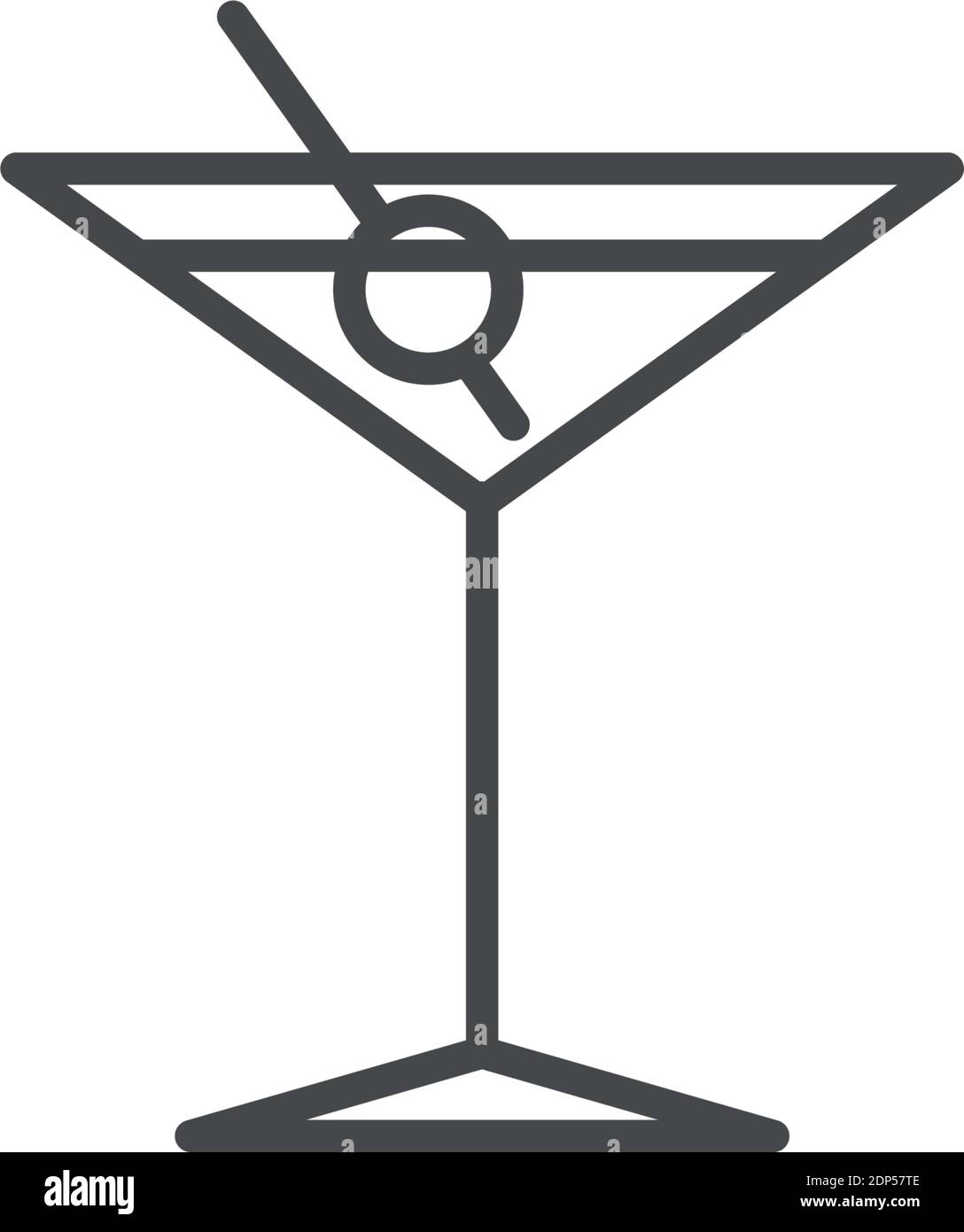 martini with an olive vector icon modern simple vector illustration ...