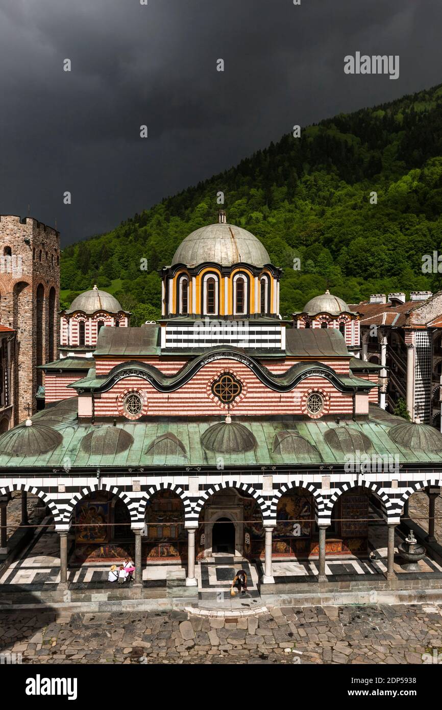 Rila Monastery, under rain cloud, Monastery of Saint Ivan of Rila ...