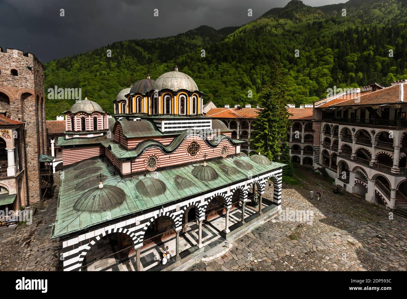Rila Monastery, under rain cloud, Monastery of Saint Ivan of Rila ...