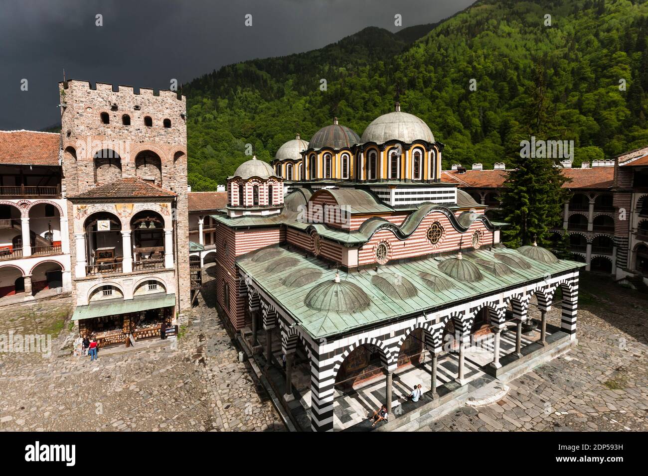 Rila Monastery, under rain cloud, Monastery of Saint Ivan of Rila ...