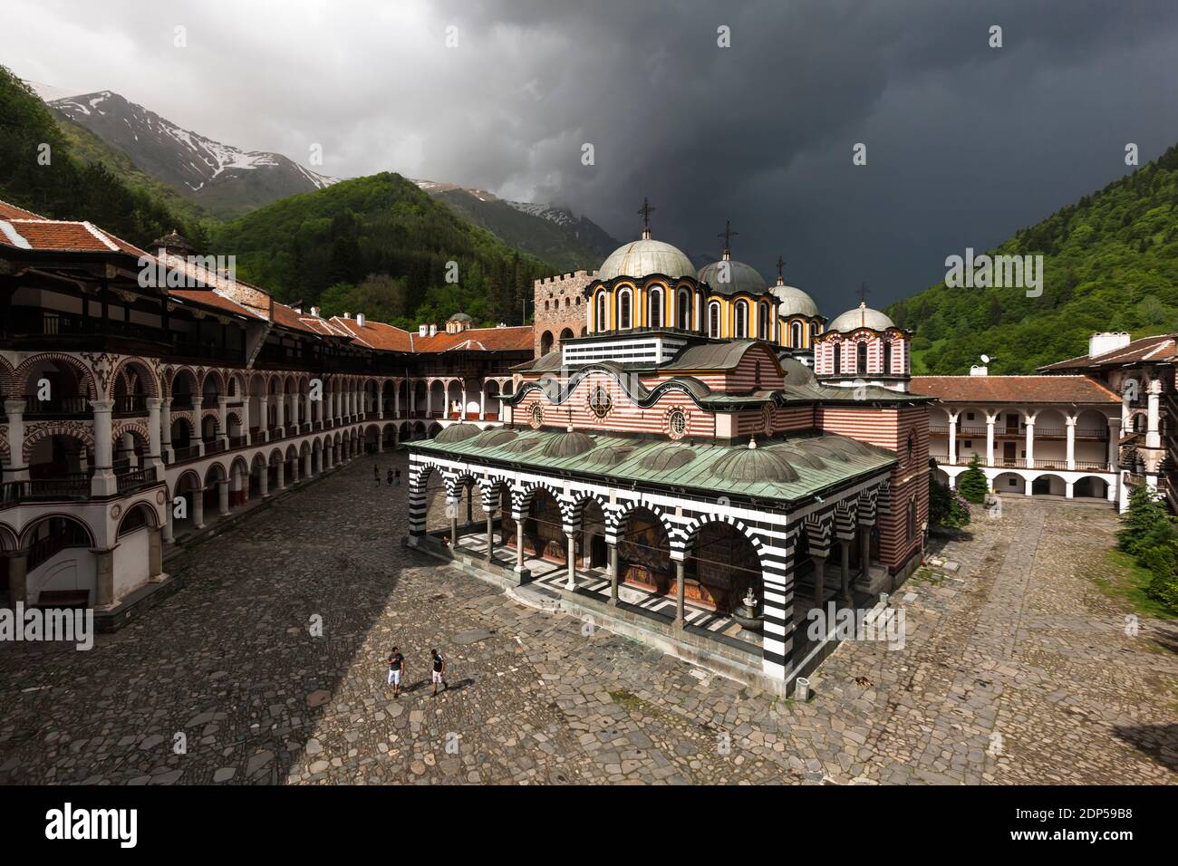 Rila Monastery, under rain cloud, Monastery of Saint Ivan of Rila ...