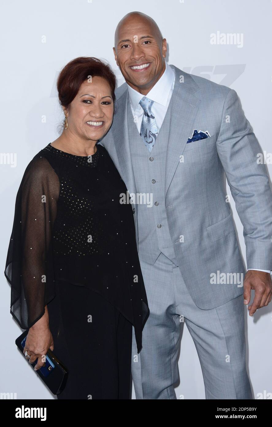 Dwayne Johnson and his mother attend Universal Pictures Furious 7 ...