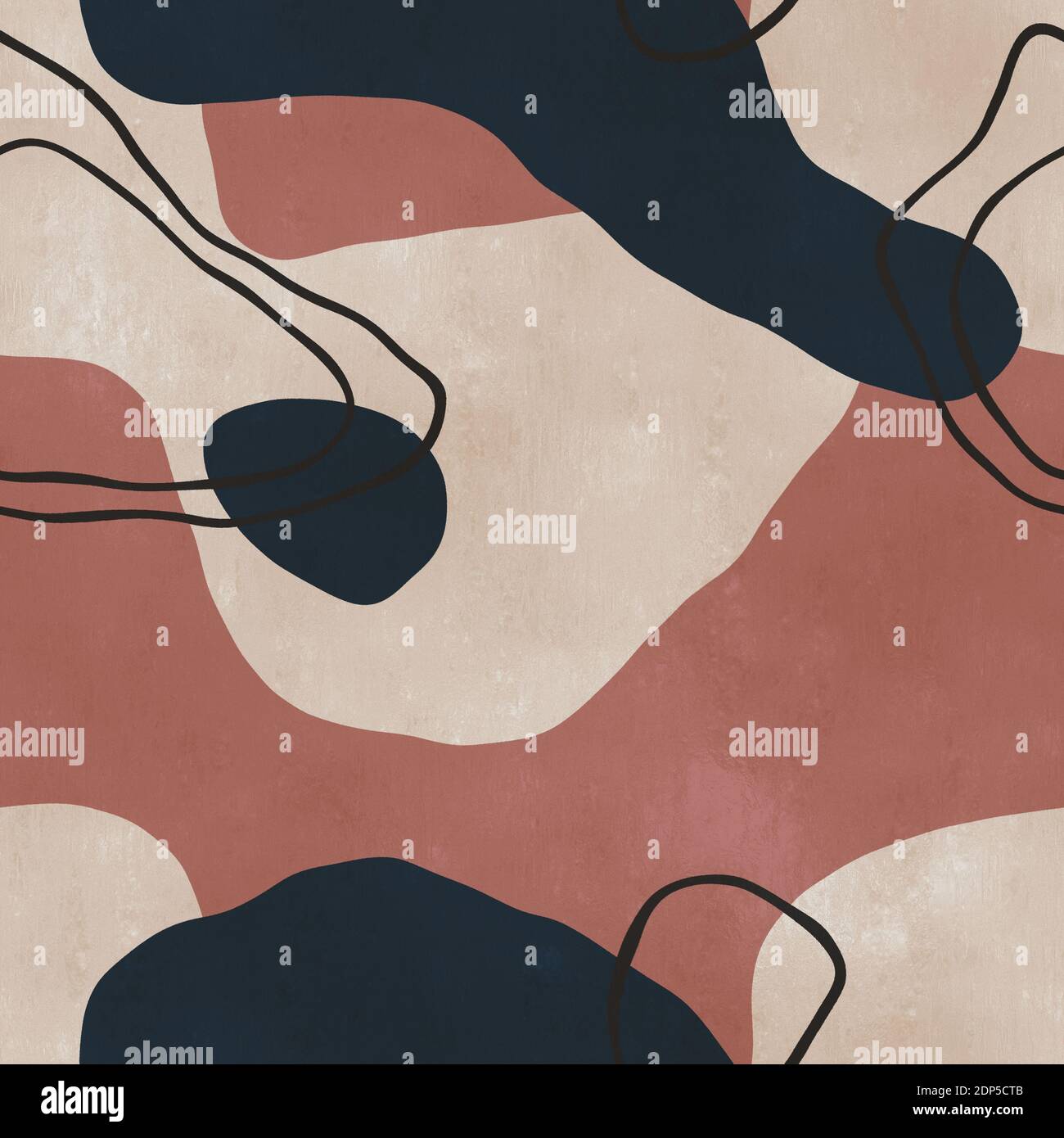 Seamless organic rounded curvy shapes naive design Stock Photo - Alamy