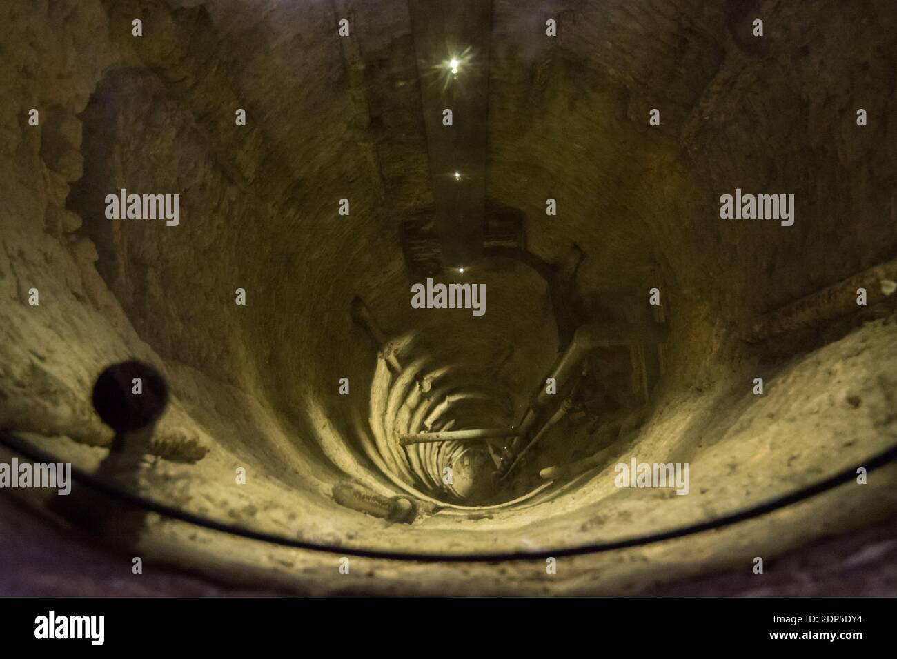 Hole inside of the Round Tower (Rundetaarn) in downtown of Copenhagen ...