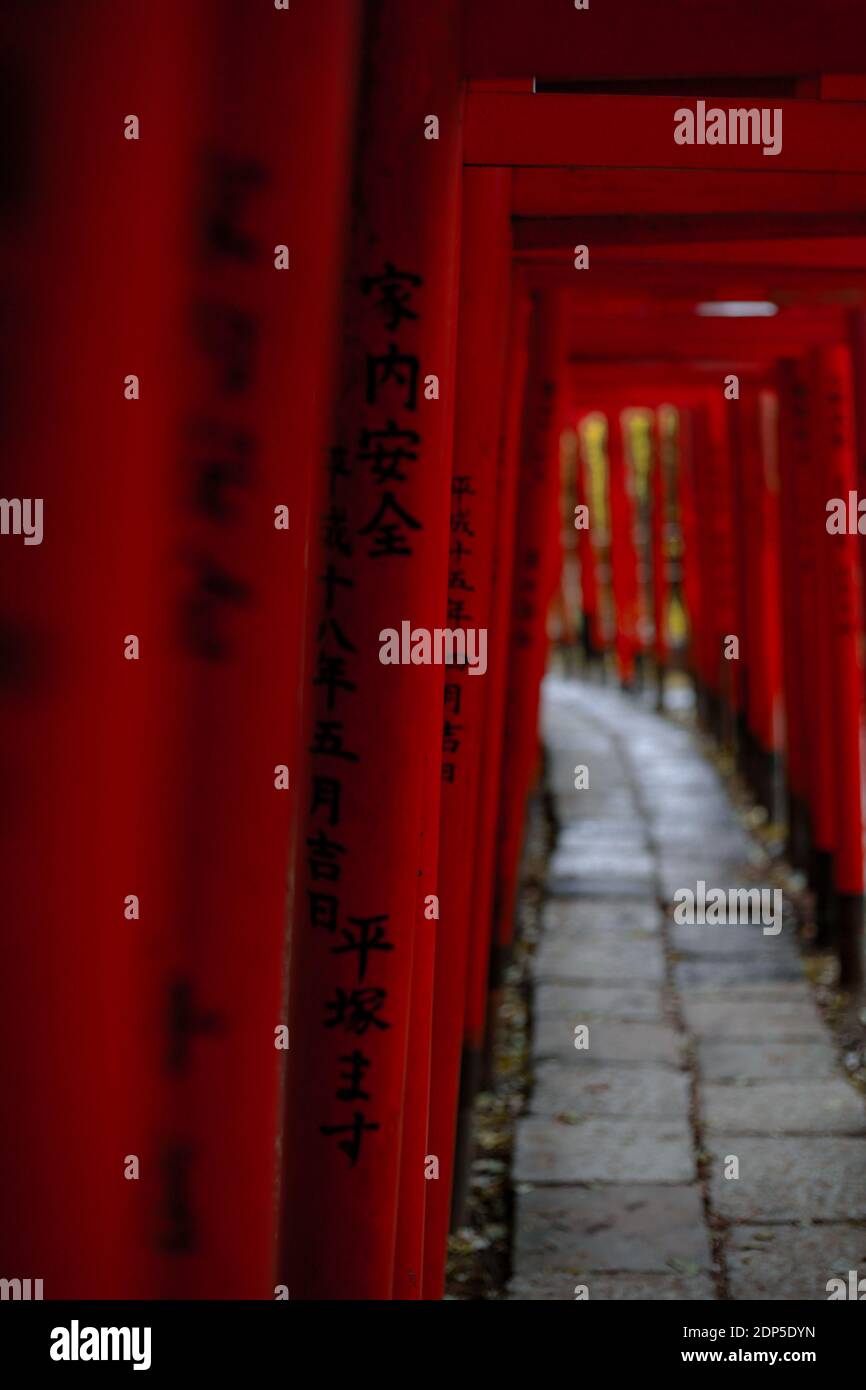 Walkway at buddhist temple in Tokyo, Japan Stock Photo - Alamy