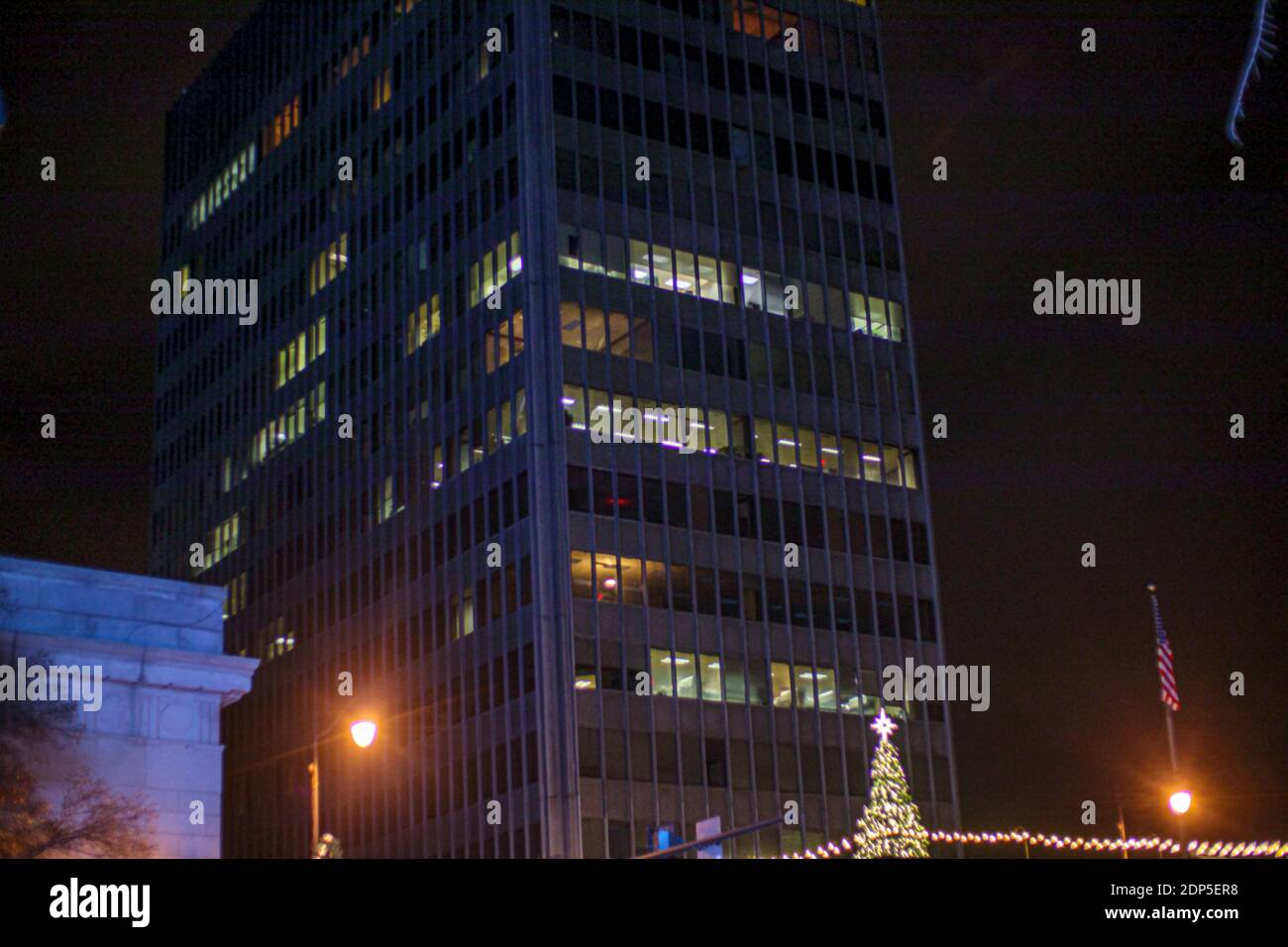 Augusta, Ga USA - 12 17 20: Downtown Augusta Georgia at night high rise ...