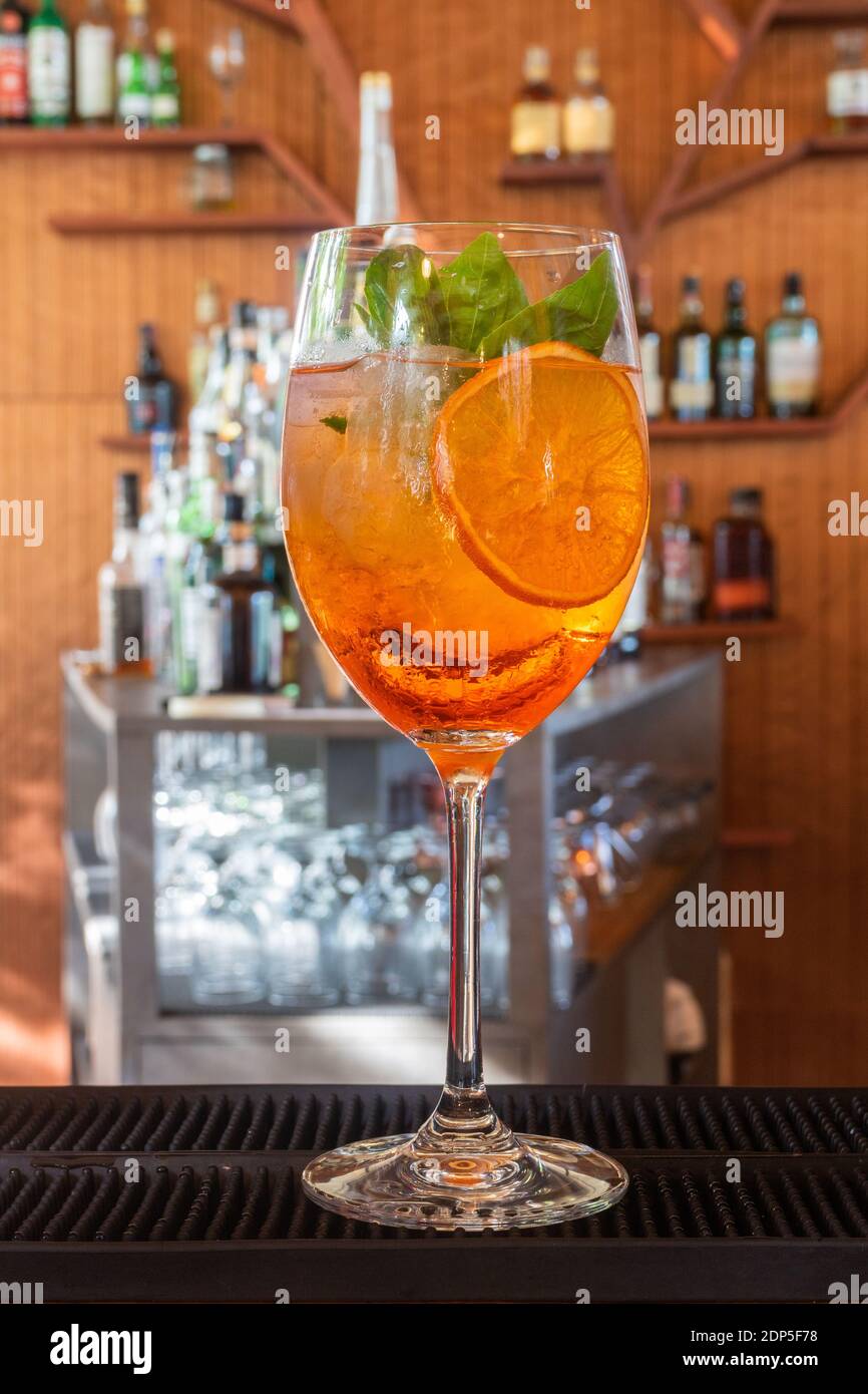An orange based cocktail drink at a bar in Cebu City, Philippines Stock ...