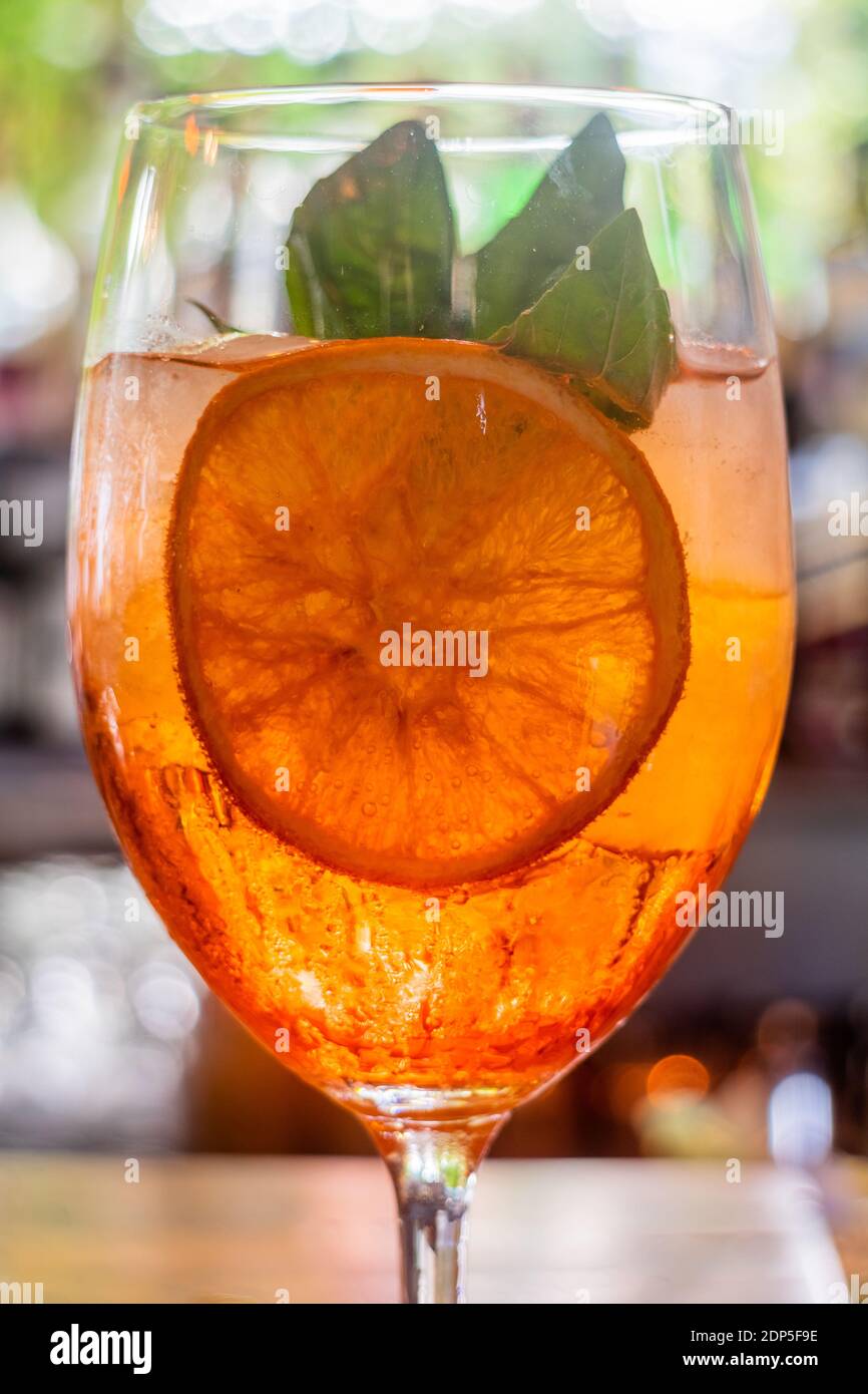 An orange based cocktail drink at a bar in Cebu City, Philippines Stock ...