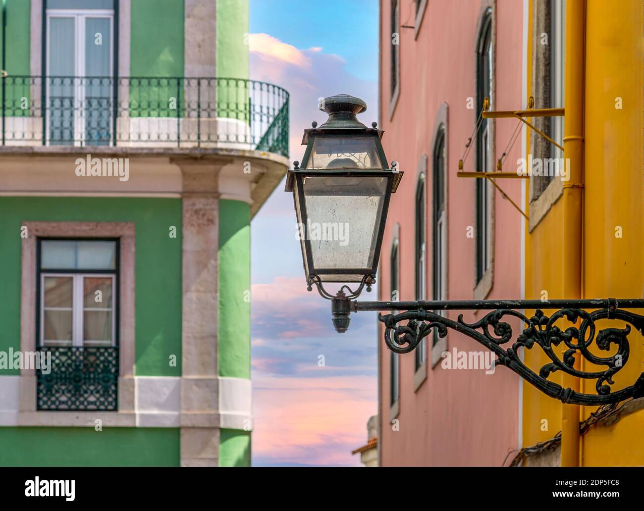 Typical Portuguese architecture and colorful buildings of Lisbon ...