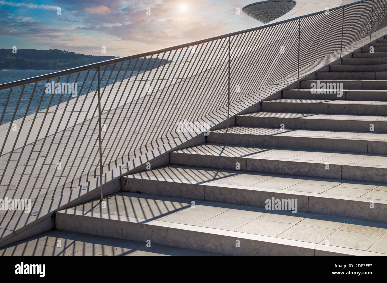 Observation deck near landmark suspension 25 of April bridge Stock ...