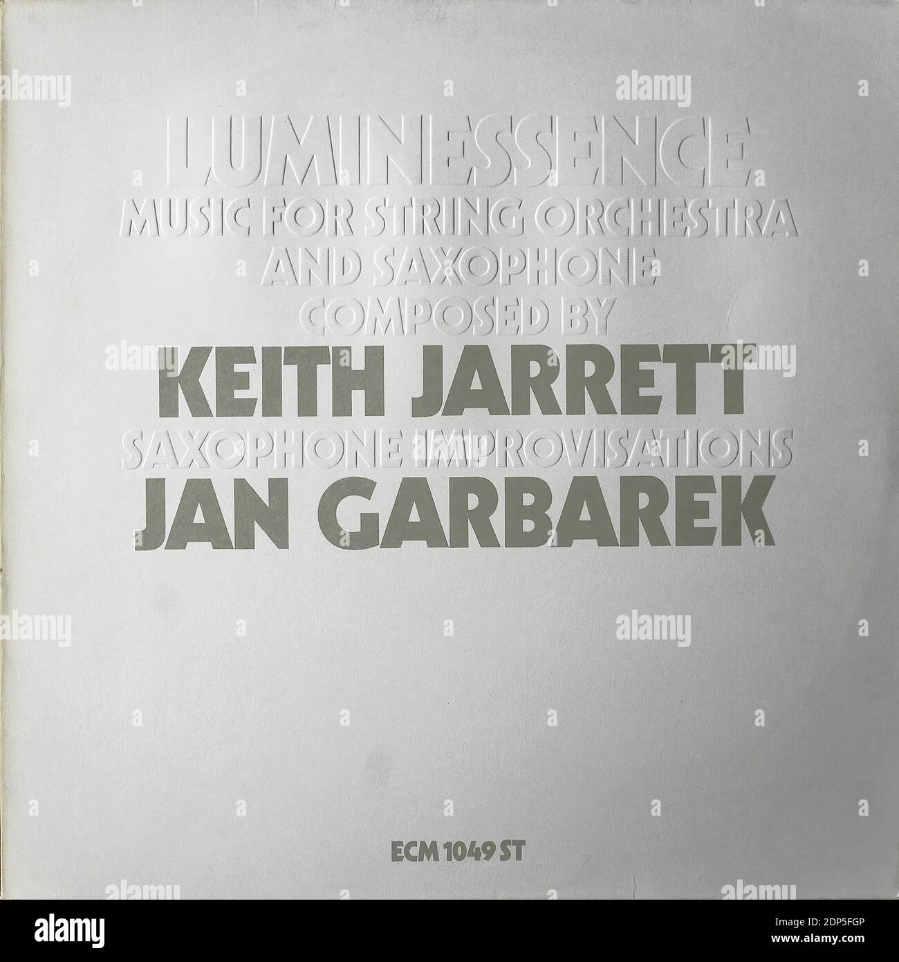 Keith Jarrett, Jan Garbarek - Luminessence, ECM 1049 ST, 1975 - Vintage vinyl album cover Stock ...