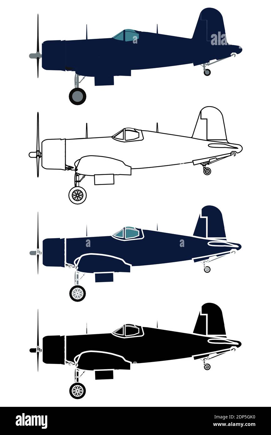 F4U Corsair airplane, Right view Stock Vector Image & Art - Alamy