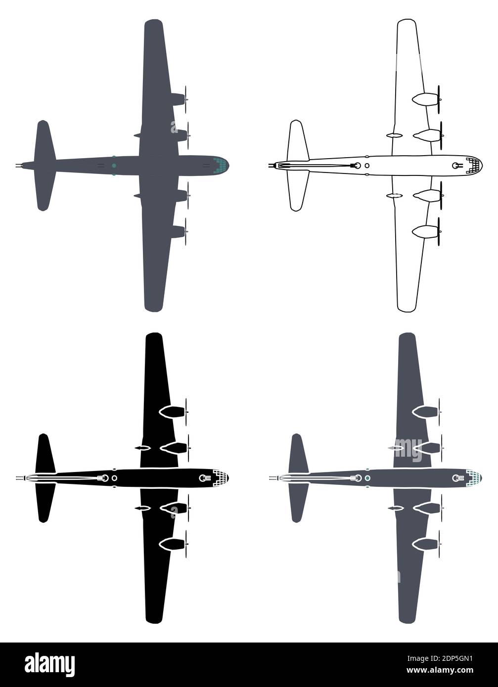 B29 superfortress airplane, Top view Stock Vector Image & Art - Alamy