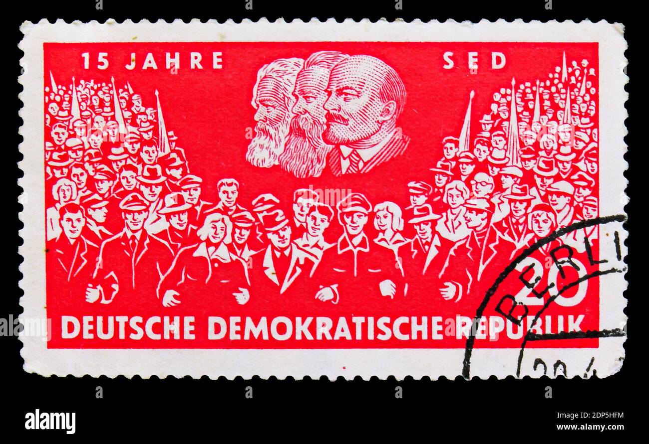 MOSCOW, RUSSIA - SEPTEMBER 15, 2018: A stamp printed in DDR (Germany ...
