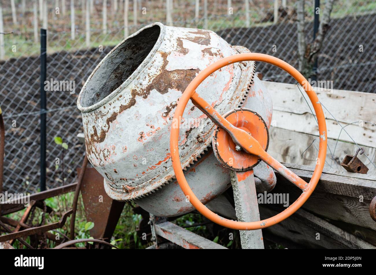 Old and obsolete cement making machine Stock Photo - Alamy
