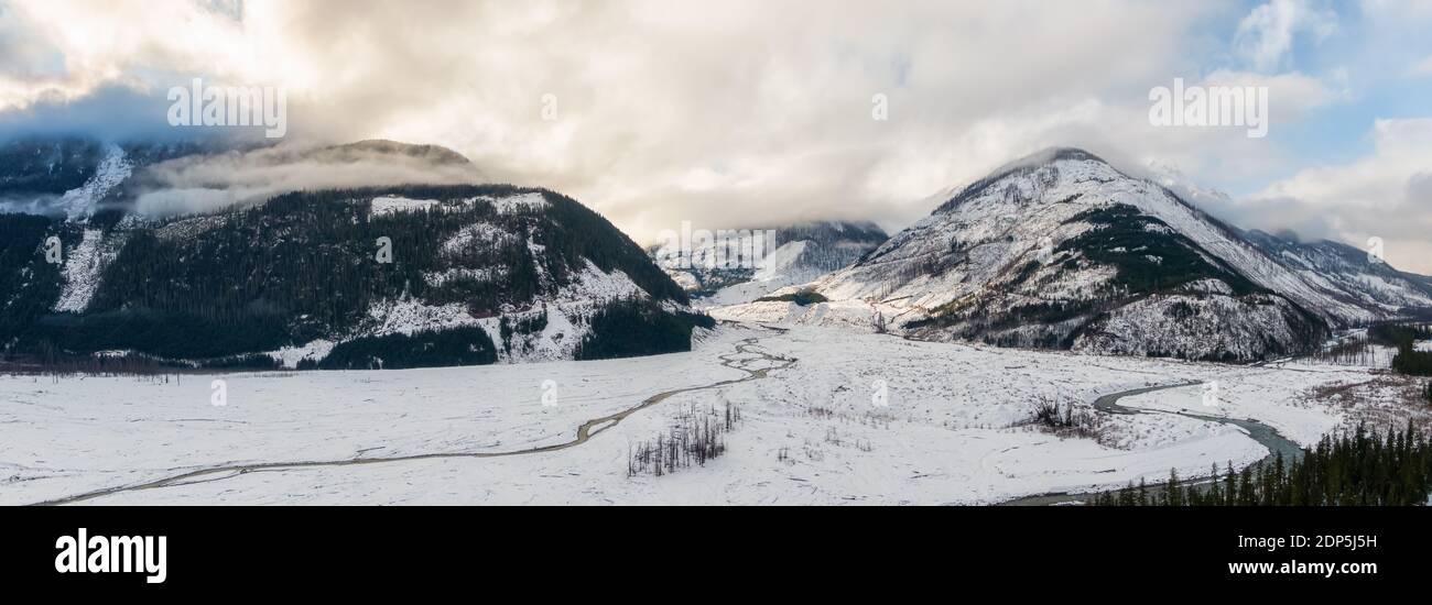 Aerial Panoramic View of Beautiful Canadian Nature Landscape Stock ...
