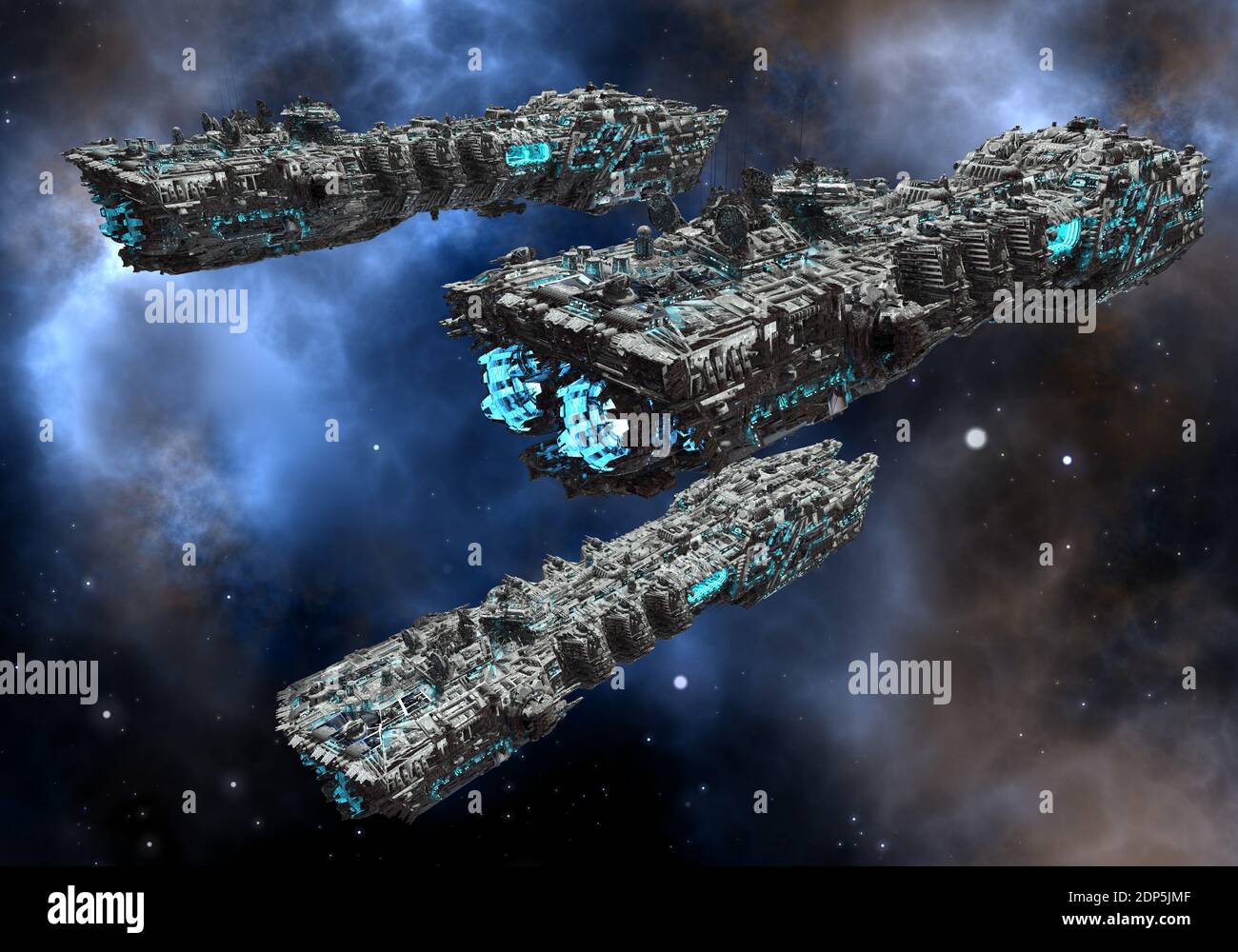 3D illustration future spaceships in deep space Stock Photo - Alamy