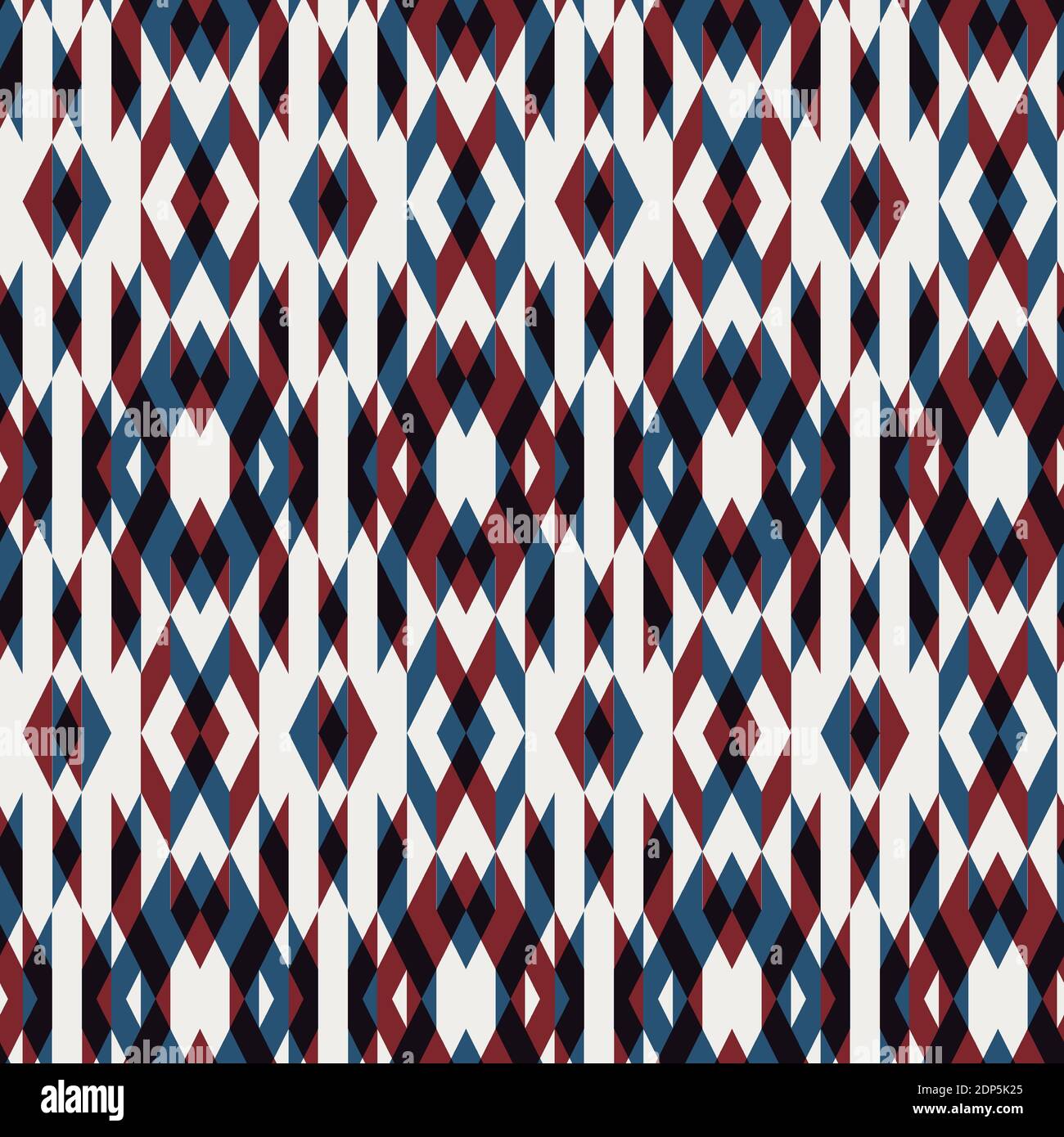 Seamless geo pattern in red blue black white Stock Photo - Alamy