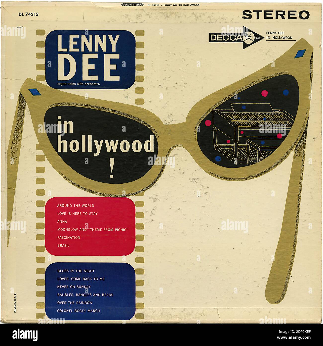 Lenny Dee in Hollywood - Vintage Record Cover Stock Photo - Alamy