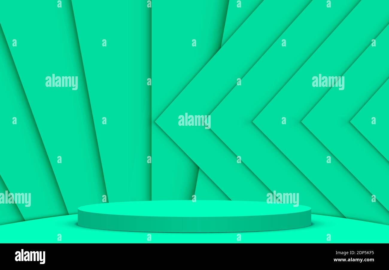 3d cylinder green podium Stock Vector Images - Alamy