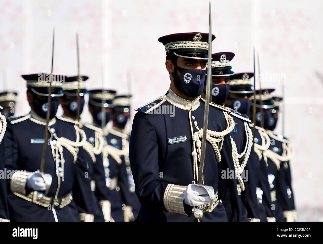 Doha, Qatar. 18th Dec, 2020. Members of the Qatari armed forces take ...